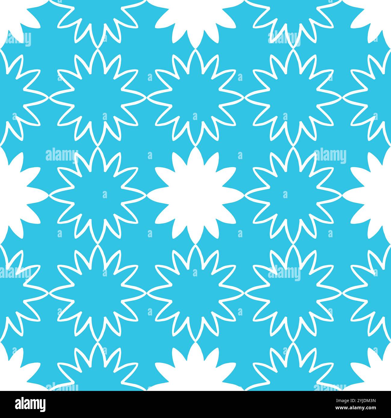 Seamless vector pattern background with stars in blue style vector ...