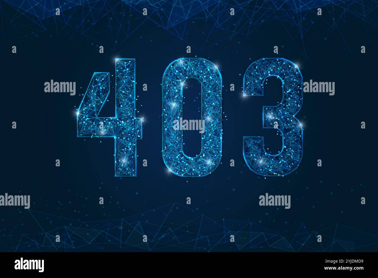 Abstract isolated blue image of 403 error. Polygonal low poly wireframe ...