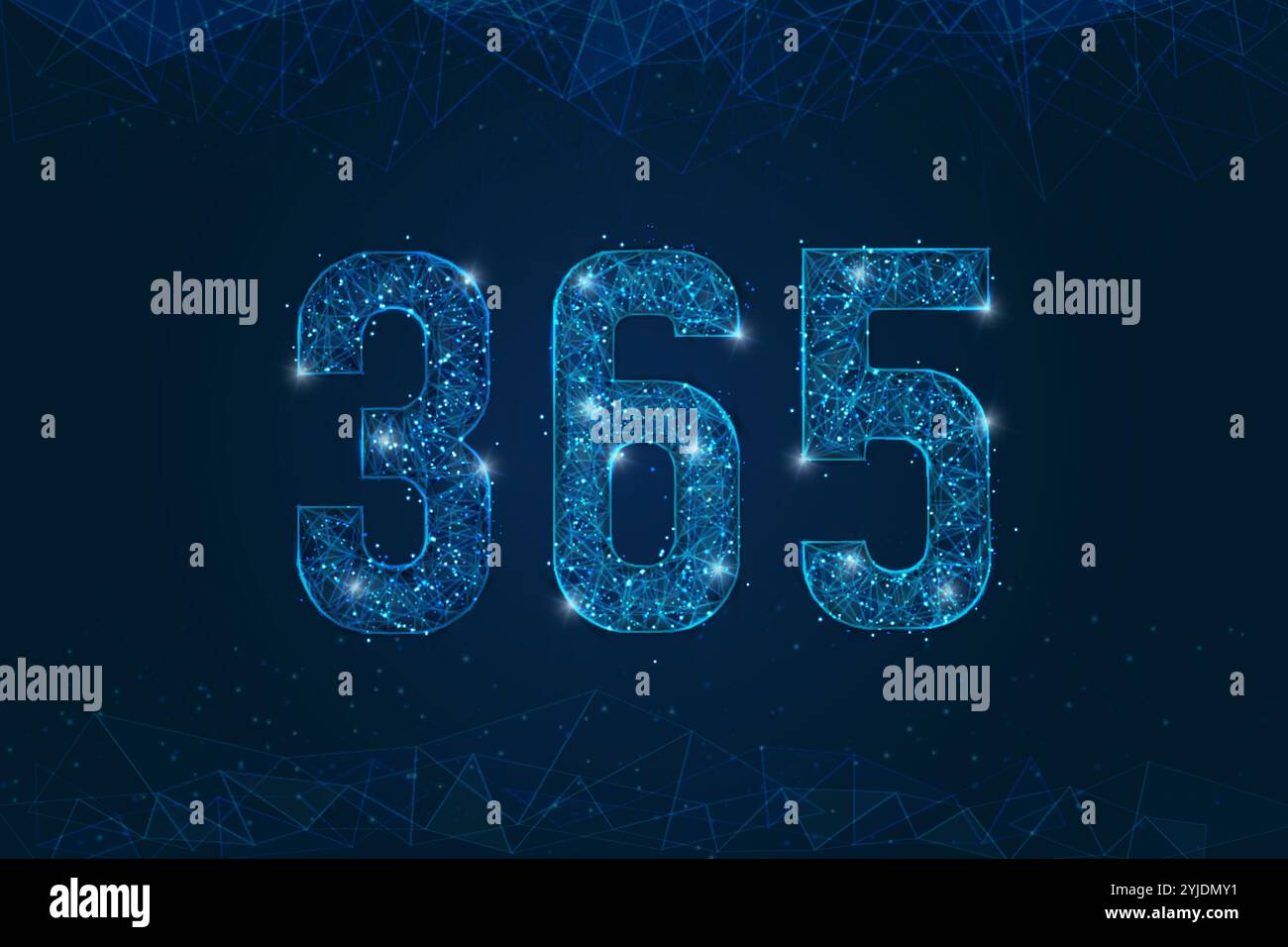 Abstract isolated blue image of 365 Logo. Polygonal low poly wireframe ...