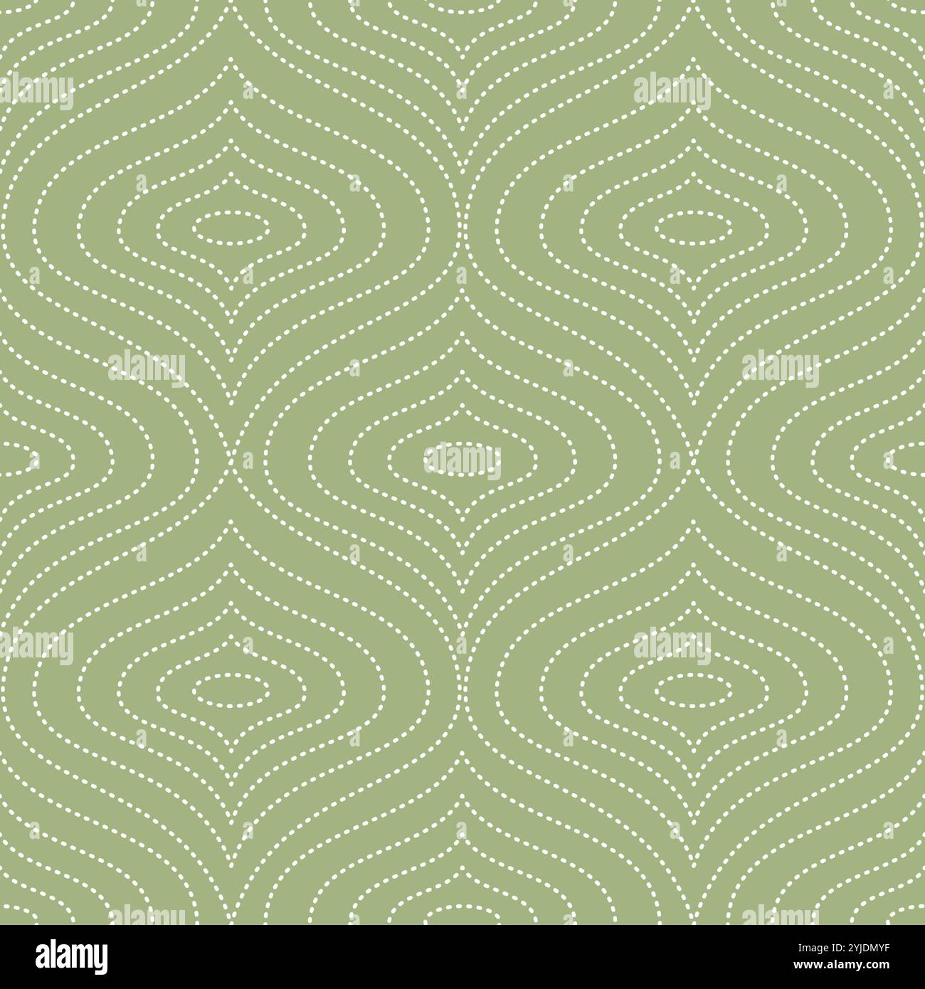 Seamless vector pattern, geometric Ogee white on sage green, great for ...