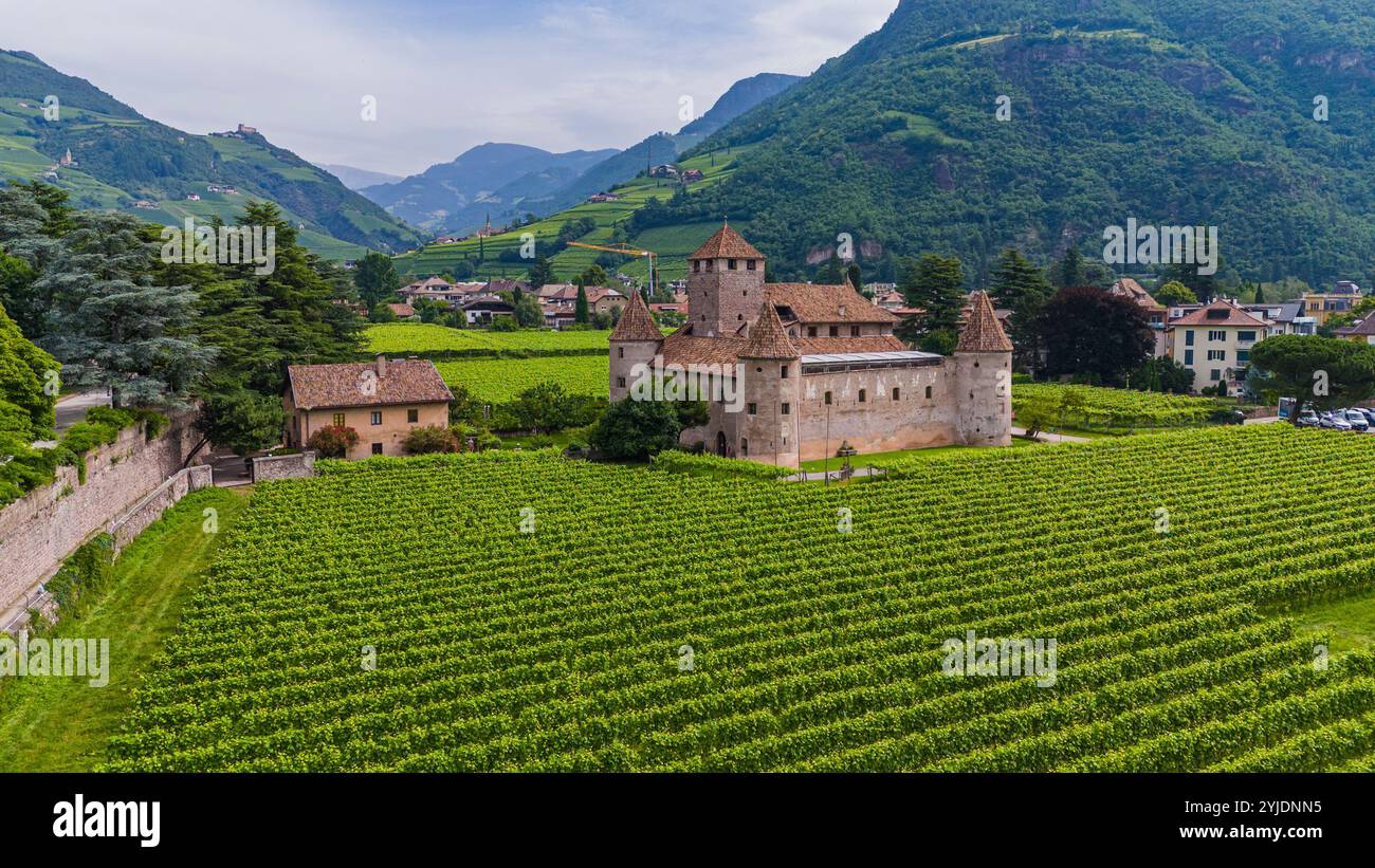 BOLZANO, ITALY – AUGUST 27, 2024: Castel Mareccio, a medieval fortress ...