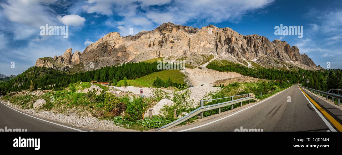 PASSO SELLA, ITALY – AUGUST 27, 2024: A stunning view of the Dolomites ...