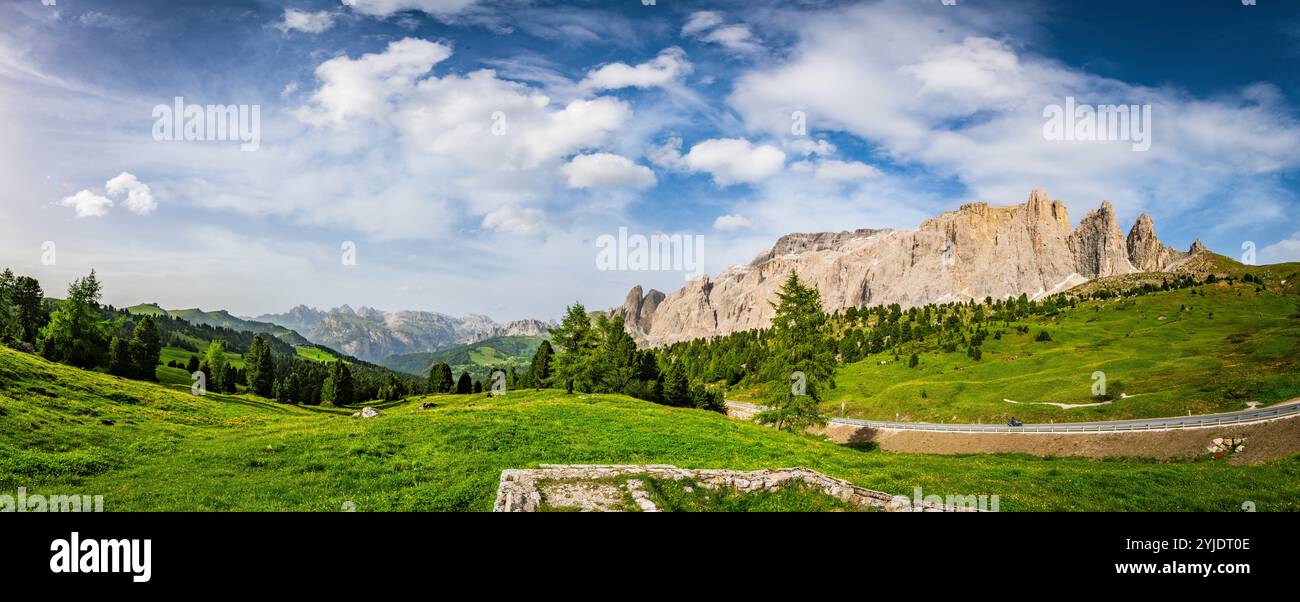 PASSO SELLA, ITALY – AUGUST 27, 2024: A stunning view of the Dolomites ...