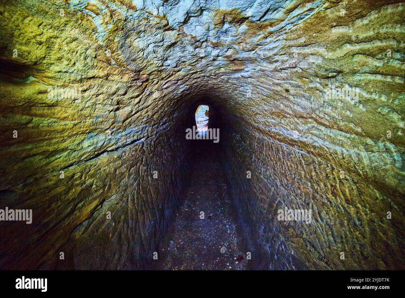 Mysterious Rocky Tunnel Old Mans Cave Trail Eye-Level Perspective Stock ...