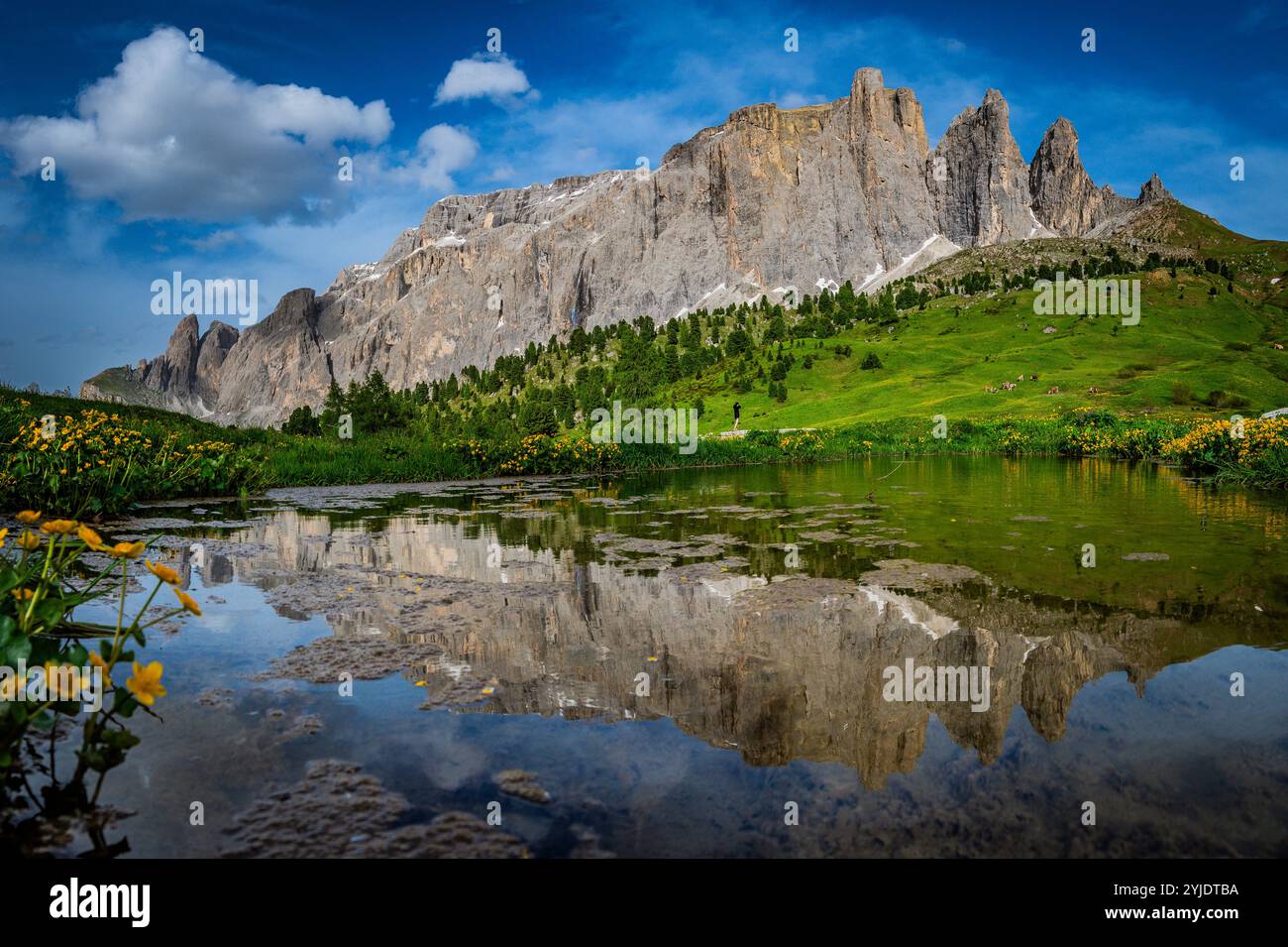 PASSO SELLA, ITALY – AUGUST 27, 2024: A stunning view of the Dolomites ...