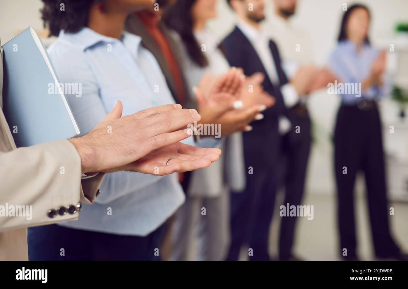 Group of business people clapping their hands, hands close-up Stock ...