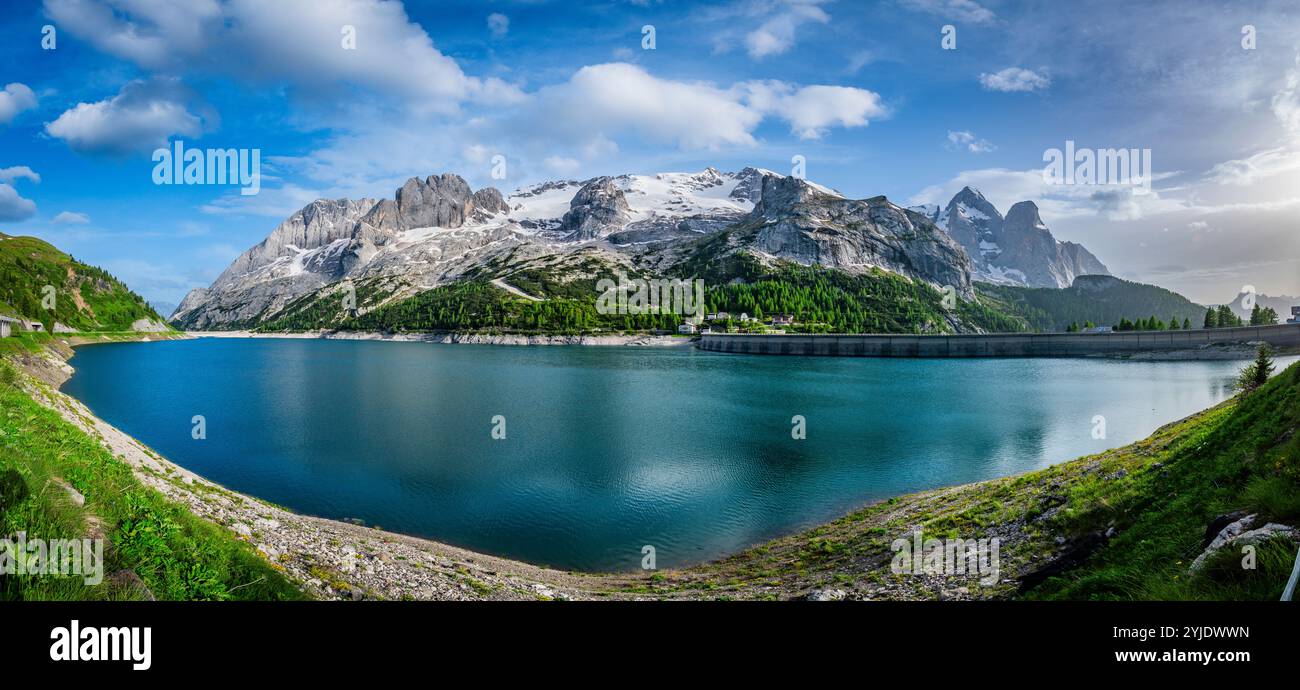 MARMOLADA, ITALY – AUGUST 27, 2024: The Fedaia Dam, located at the foot ...