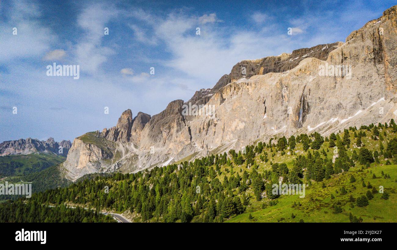 PASSO SELLA, ITALY – AUGUST 27, 2024: A stunning view of the Dolomites ...