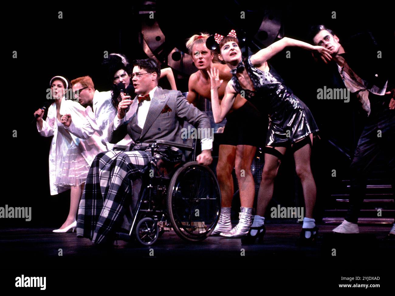 front, l-r: Gina Bellman (Janet), Adrian Edmondson (Brad), Mary Maddox ...