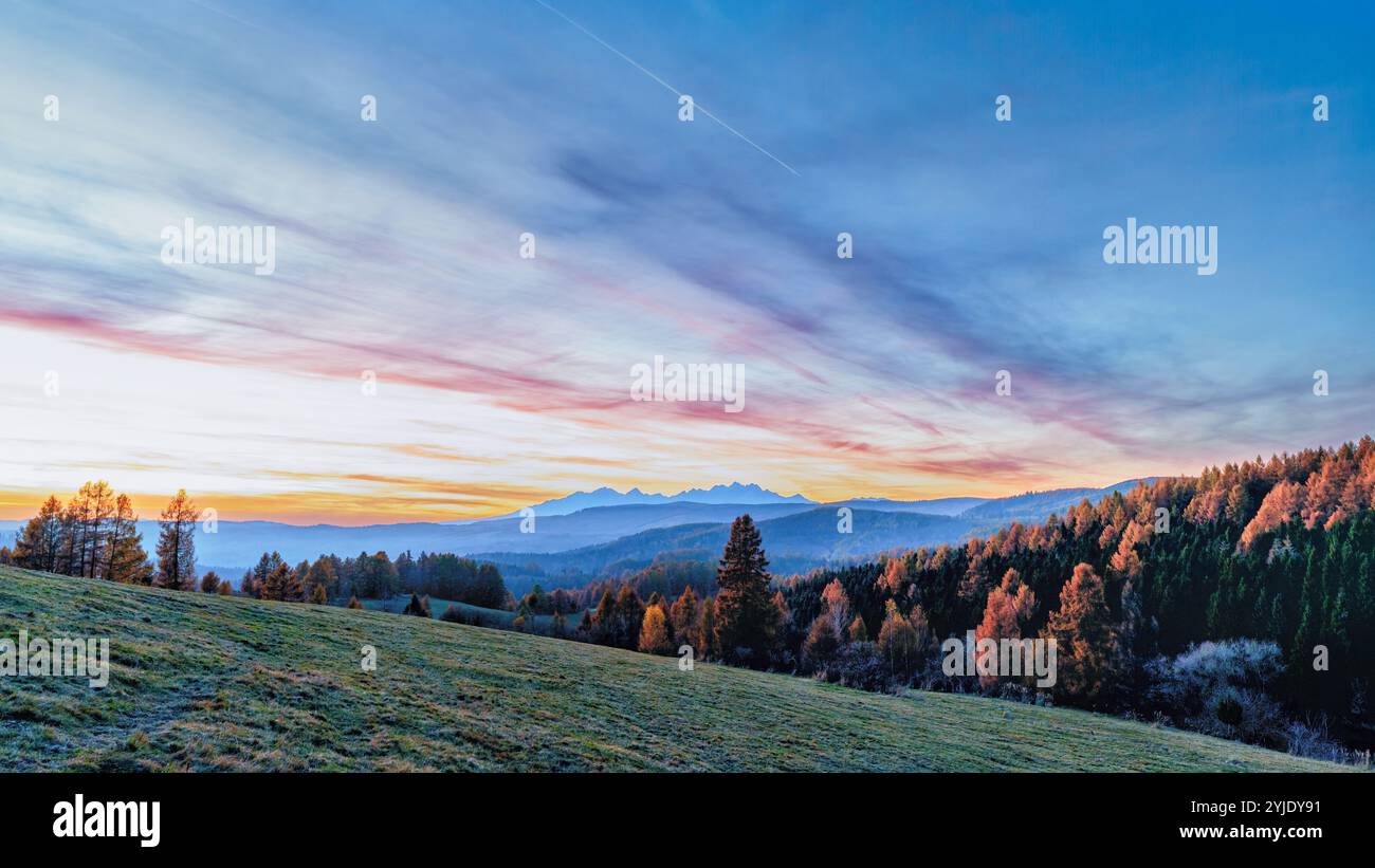 Scenic Landscape view in High Tatras mountain region near Levoca city ...