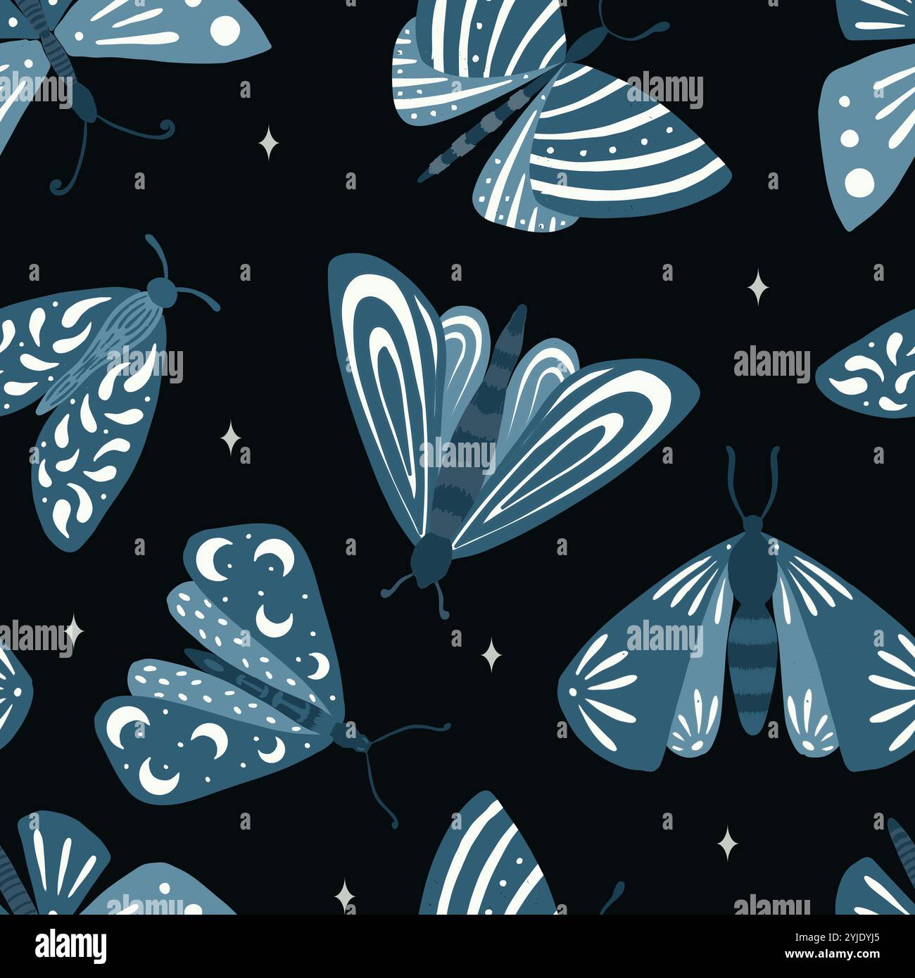 Elegant celestial seamless pattern with herbs. Boho magic background ...