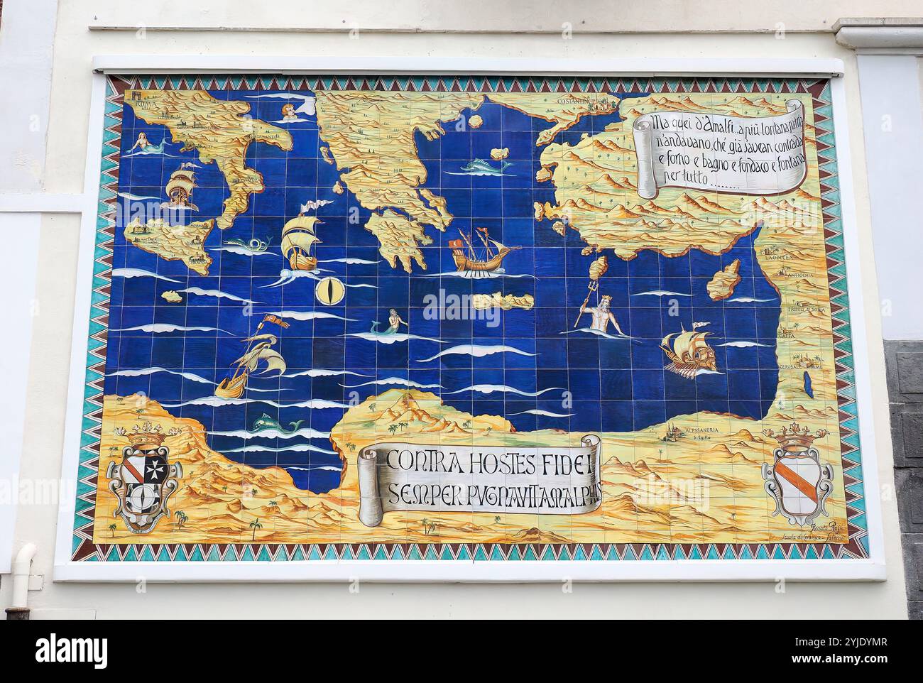 tile map, Amalfi town, Amalfi Coast, province of Salerno, Sorrento ...