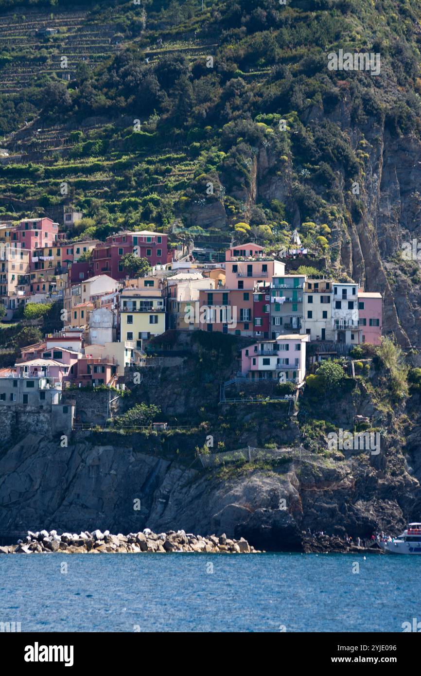 Manarola, one of the 5 towns in Cinque Terre, Italy., eine der 5 Städte ...