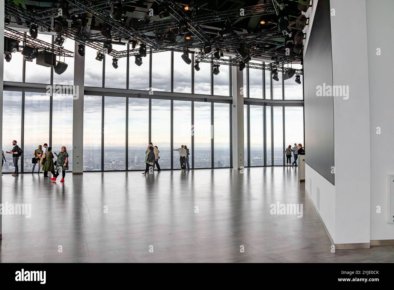 People on the free public viewing gallery at Horizon 22 ,located on ...