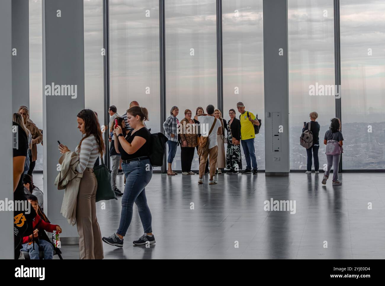 People on the free public viewing gallery at Horizon 22 ,located on ...