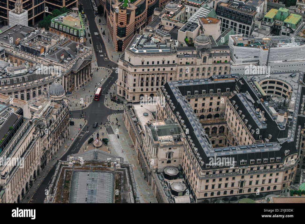 Aerial view of The Bank Of England showing the inner courtyard and Bank ...