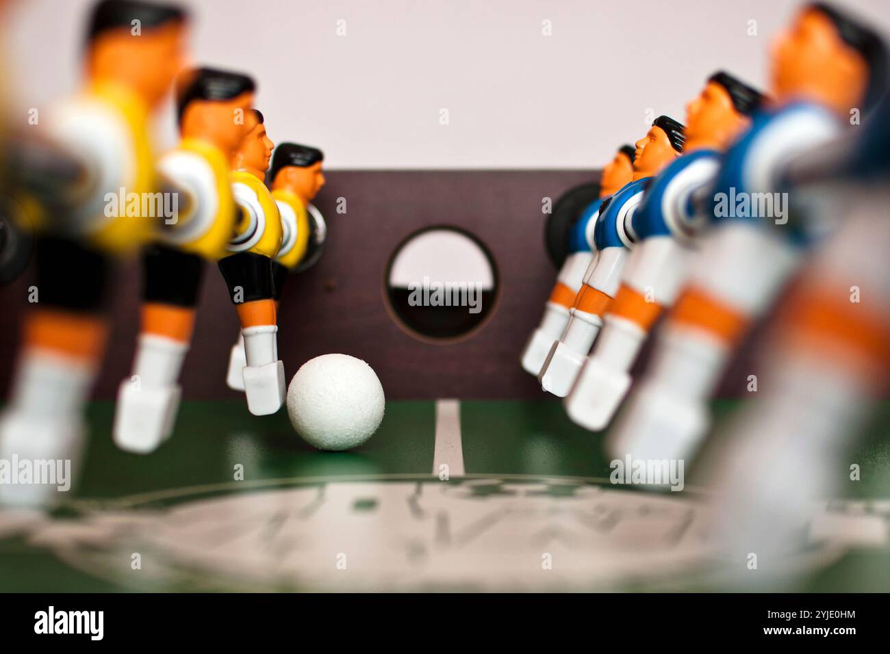 Football table players and ball Stock Photo - Alamy