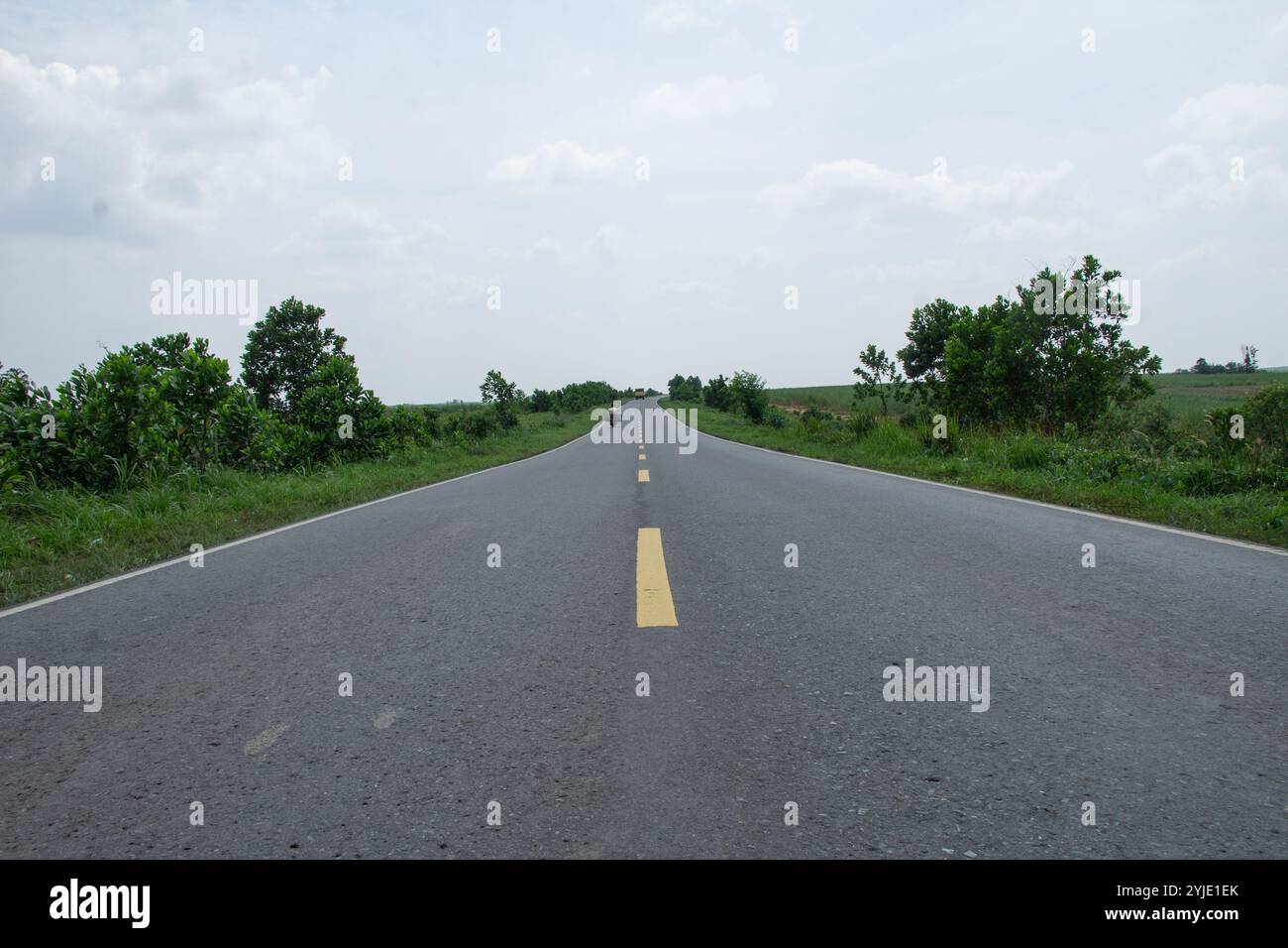 yellow striped asphalt road, empty asphalt road texture, lampung ...