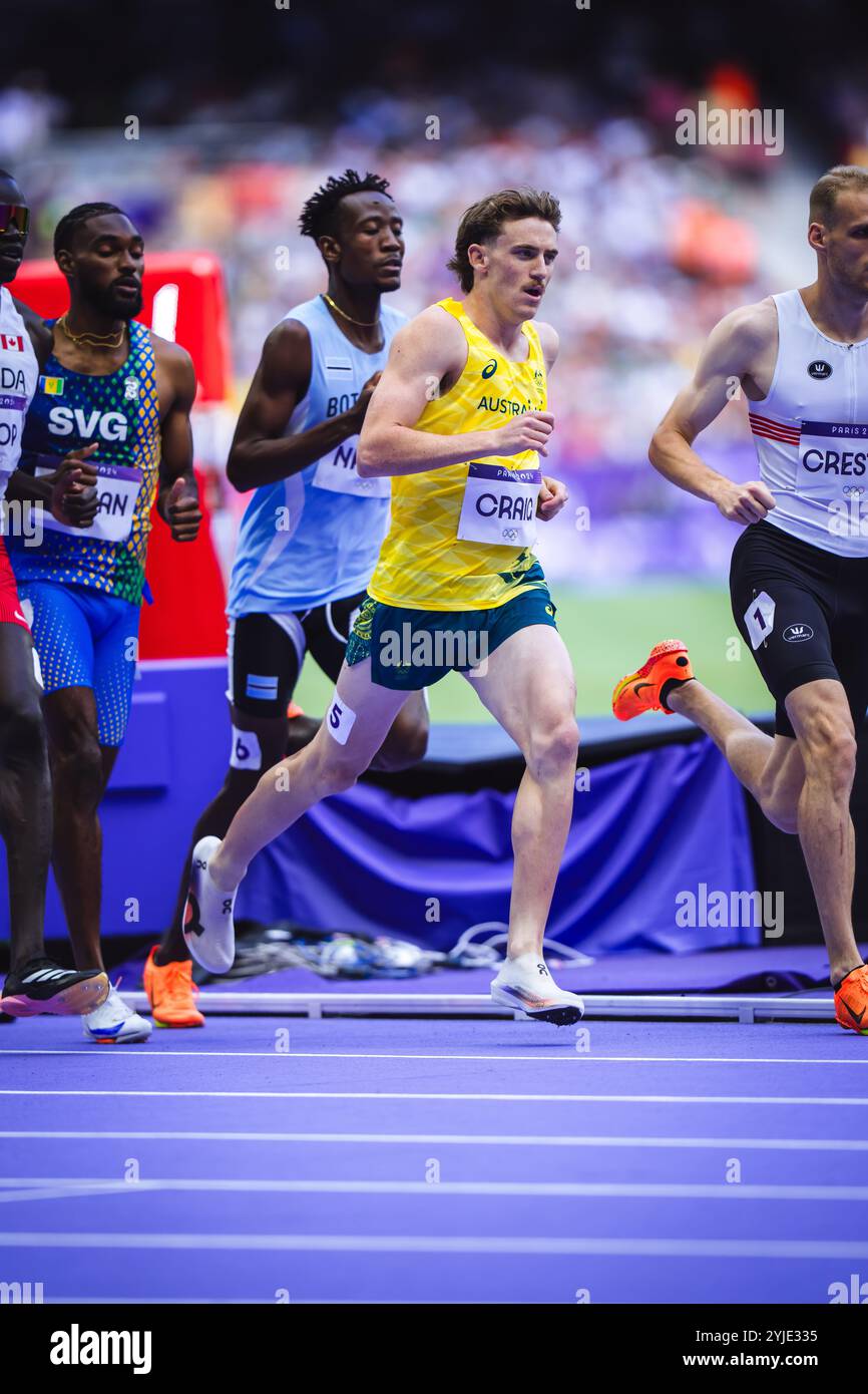 Peyton Craig participating in the 800 meters at the Paris 2024 Olympic ...