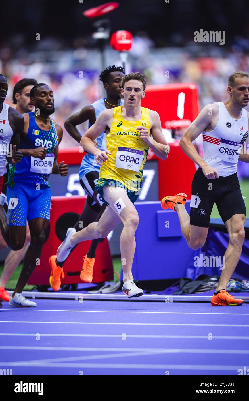Peyton Craig participating in the 800 meters at the Paris 2024 Olympic ...