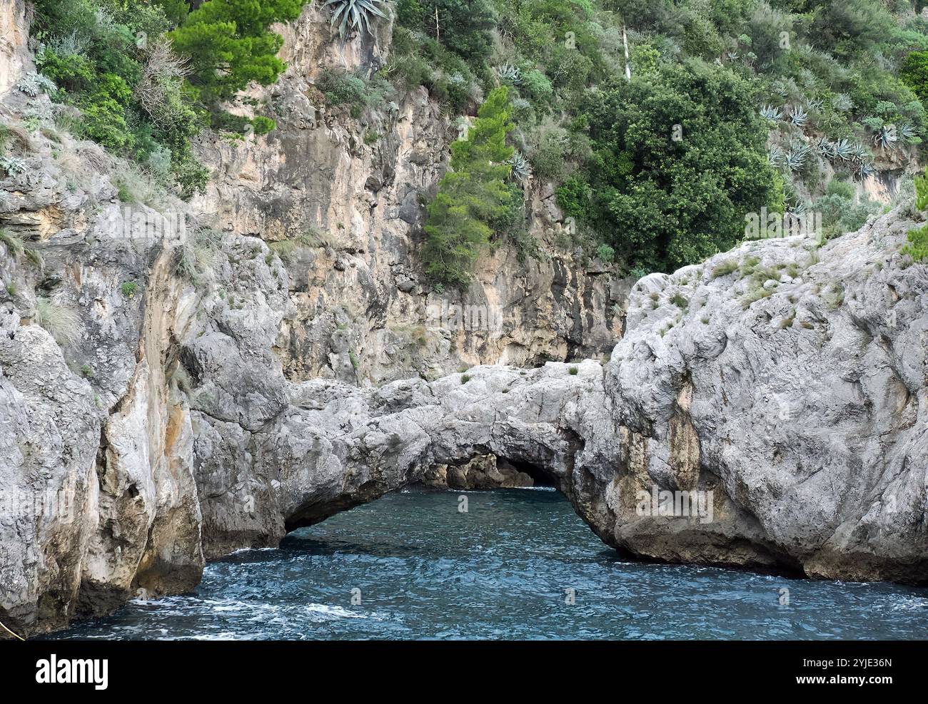rock bridge, Amalfi Coast, province of Salerno, Sorrento Peninsula ...