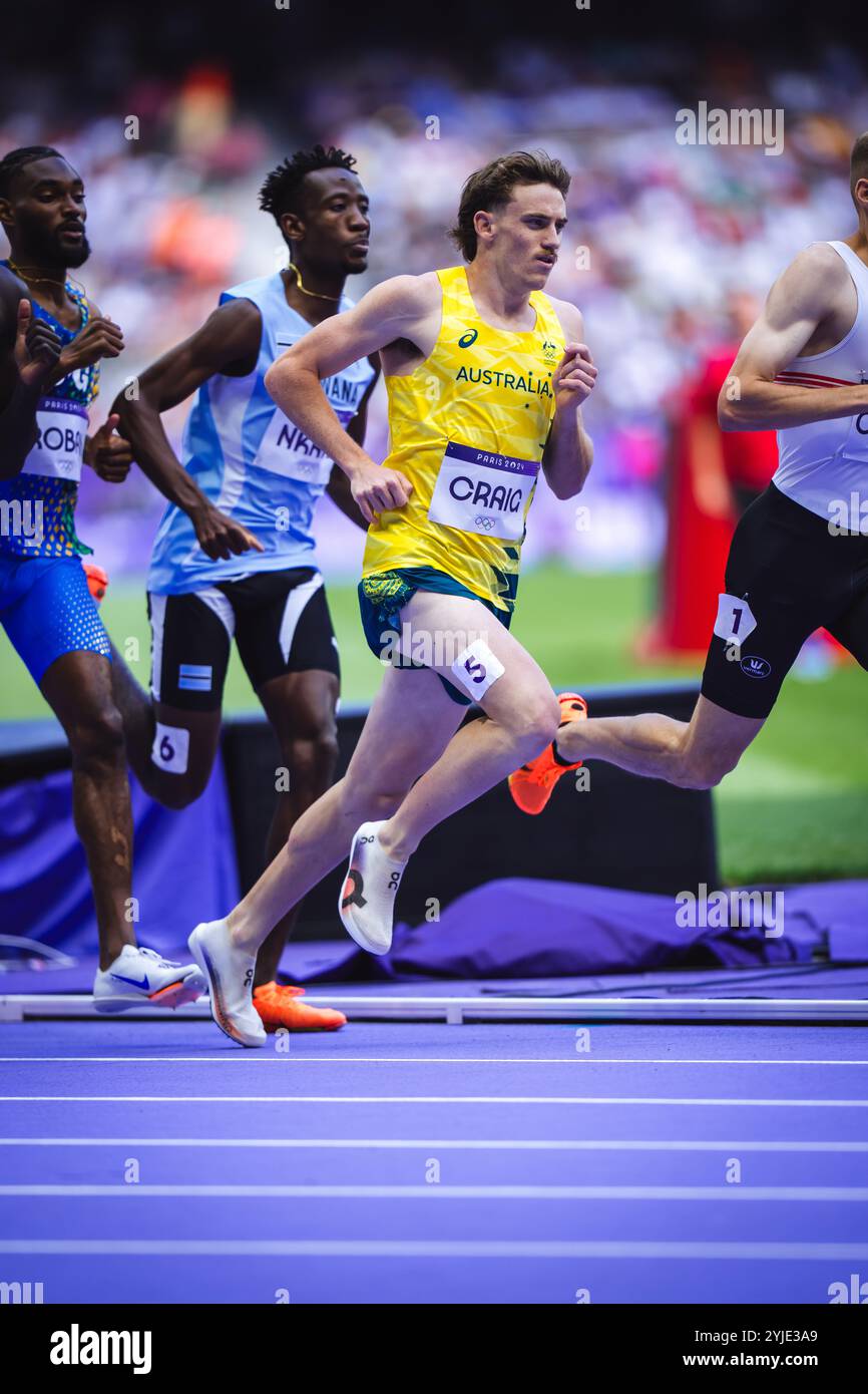 Peyton Craig participating in the 800 meters at the Paris 2024 Olympic ...