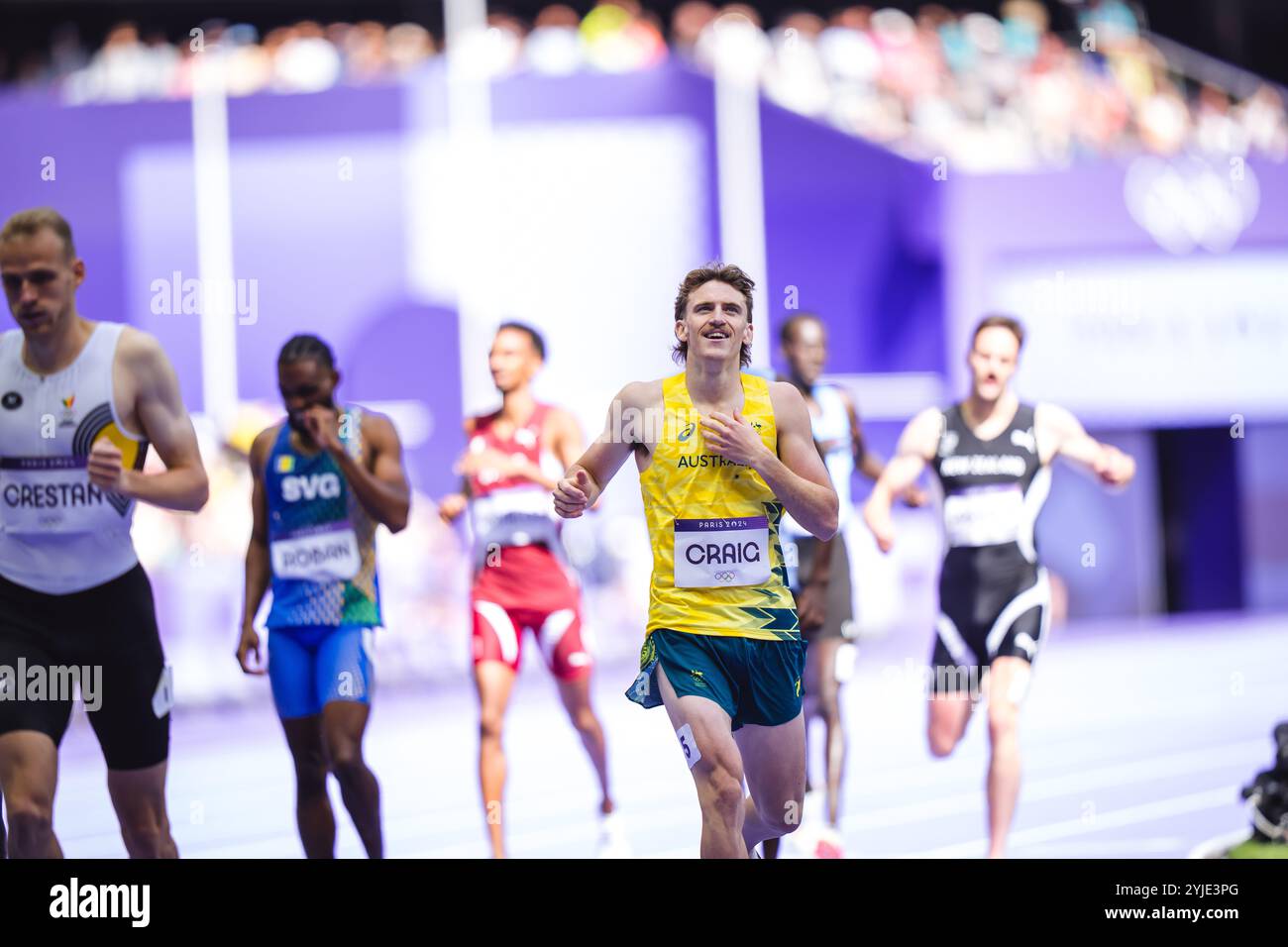 Peyton Craig participating in the 800 meters at the Paris 2024 Olympic ...