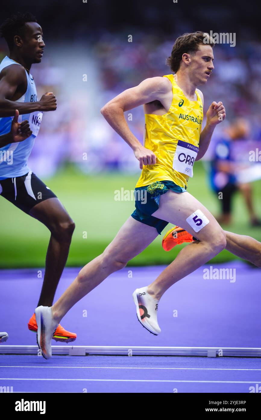 Peyton Craig participating in the 800 meters at the Paris 2024 Olympic ...