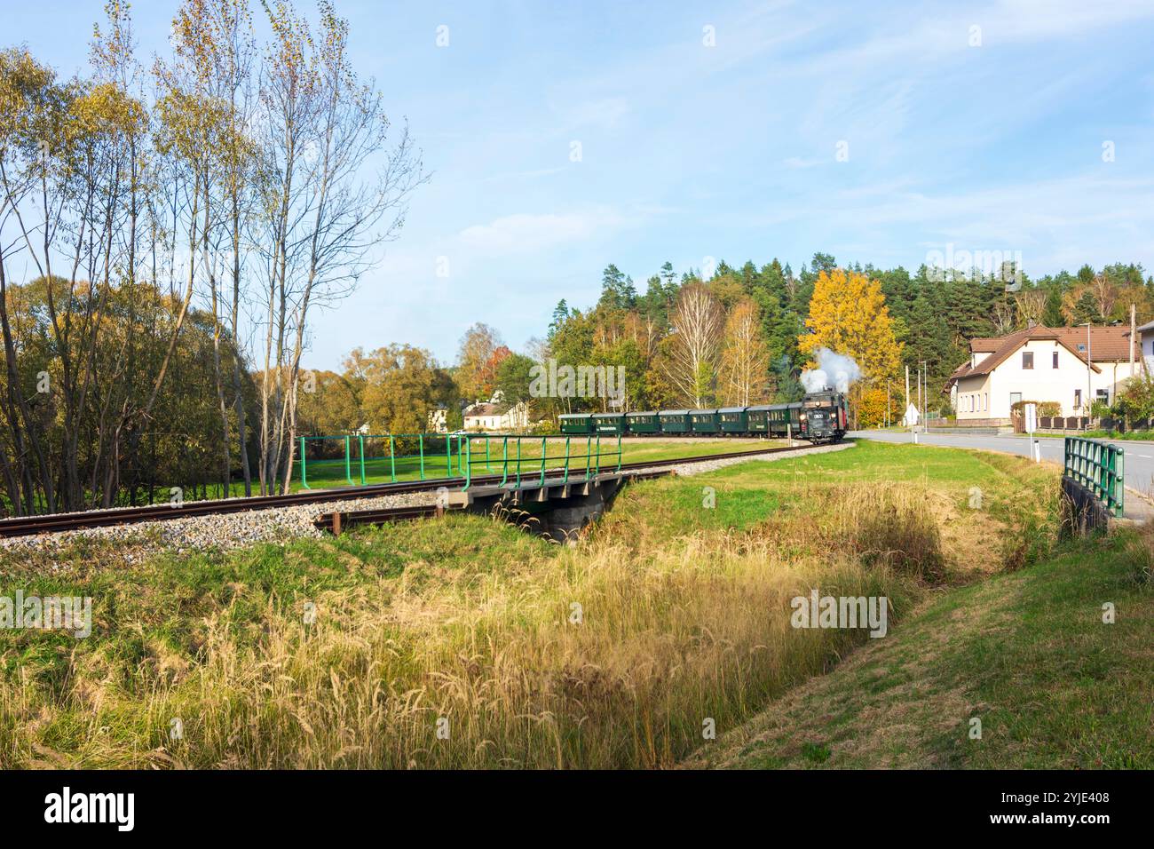 narrow gauge steam locomotive train in hamelt Gopprechts, Waldviertler ...