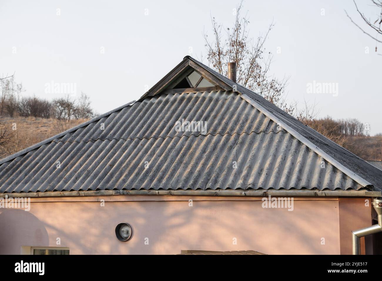 Old House Asbestos Cement Slate Roofs. Asbestos Release from Asbestos ...