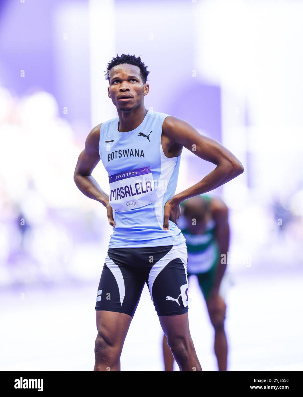 Tshepiso Masalela participating in the 800 meters at the Paris 2024 ...