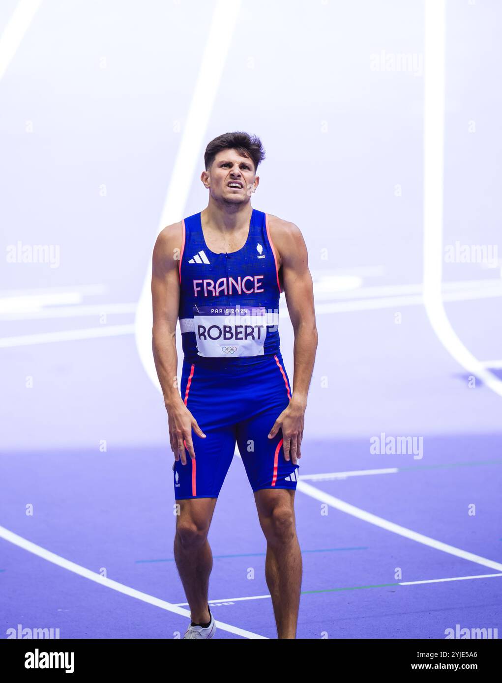 Benjamin Robert participating in the 800 meters at the Paris 2024 ...