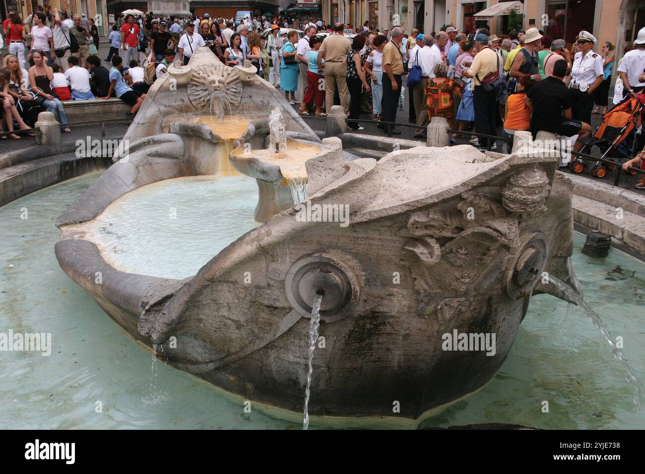 Italy. Rome. Spanish Square. Fontana della Barcaccia (Fountain of the ...
