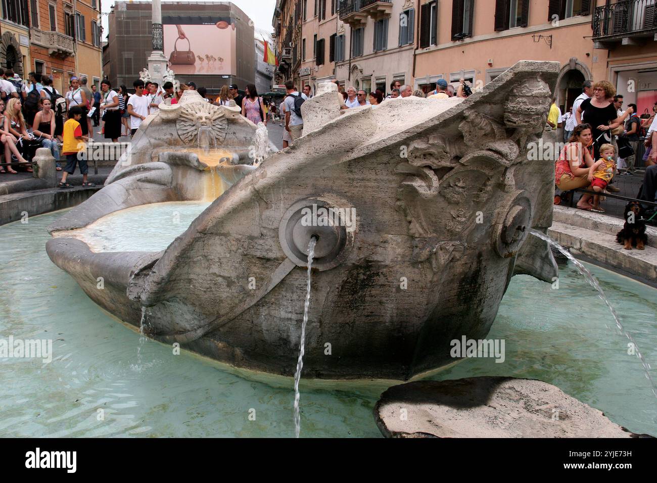 Italy. Rome. Spanish Square. Fontana della Barcaccia (Fountain of the ...