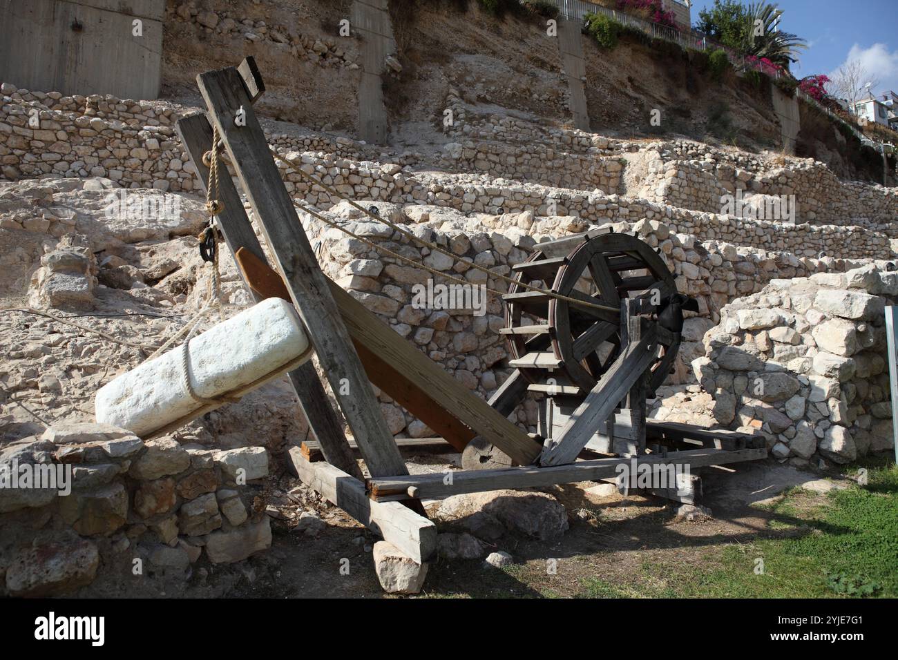 Ancient wooden crane placed in a 1st Temple era area & the Biblical ...