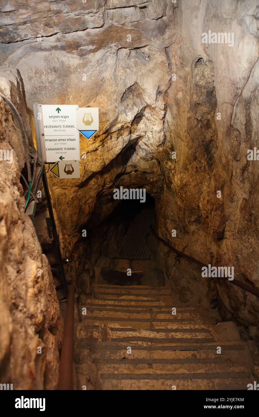 Hewn entrance to the Gihon Spring in the Kidron Valley, Jerusalem main ...