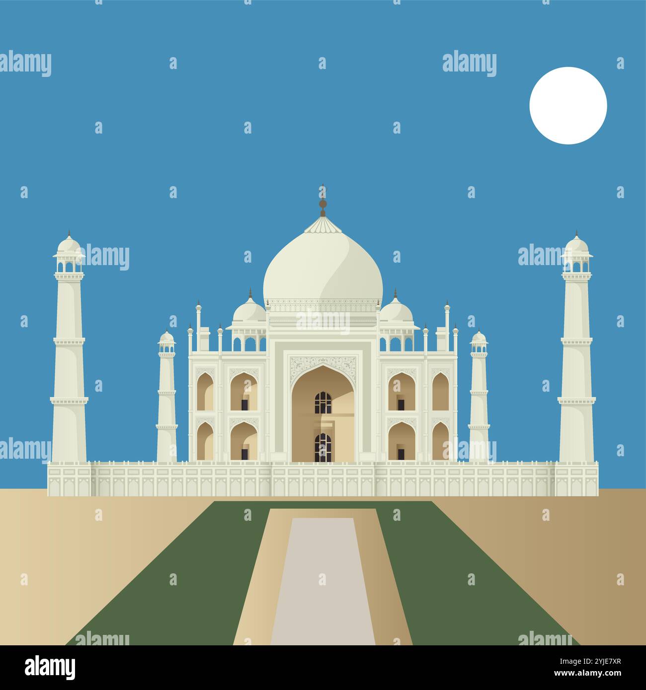 Taj Mahal - an Ivory-White Marble Mausoleum in Agra - Stock ...