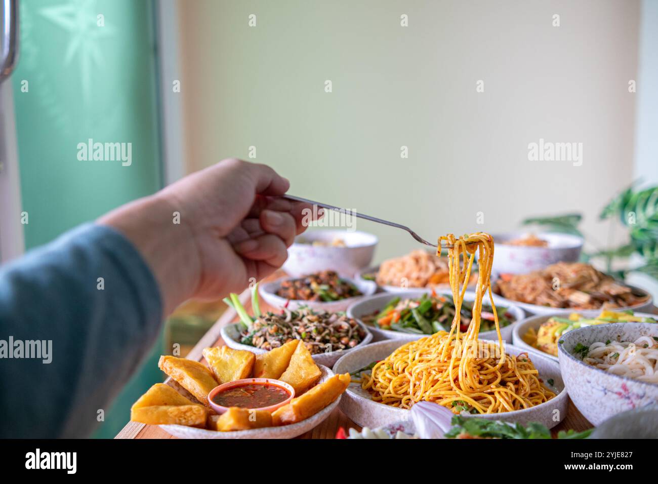 The Khao Soi Yuan Naan that is served on the plate is Khao Soi noodles ...