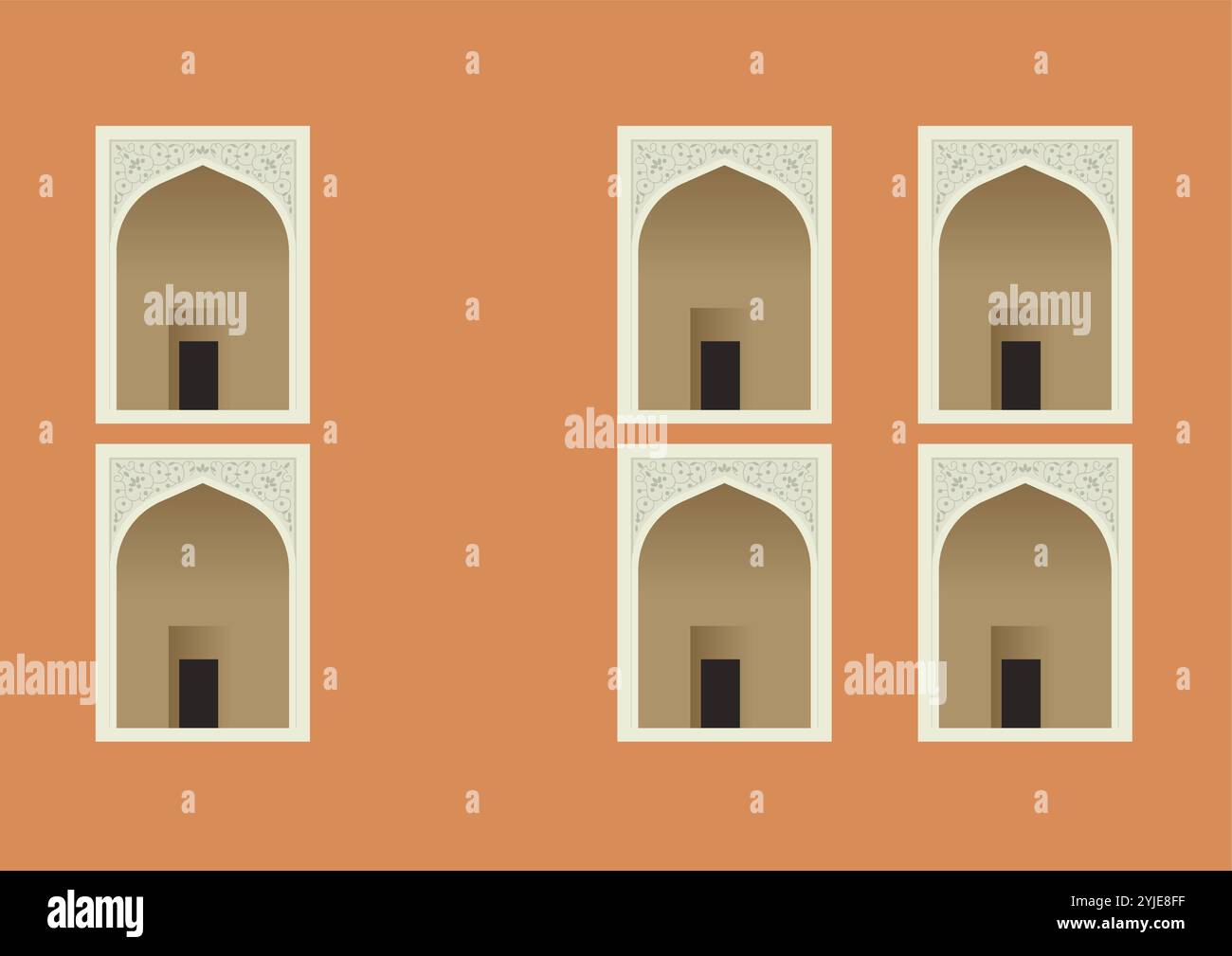 Mughal Arch Window Elements - Stock Illustration as EPS 10 File Stock ...