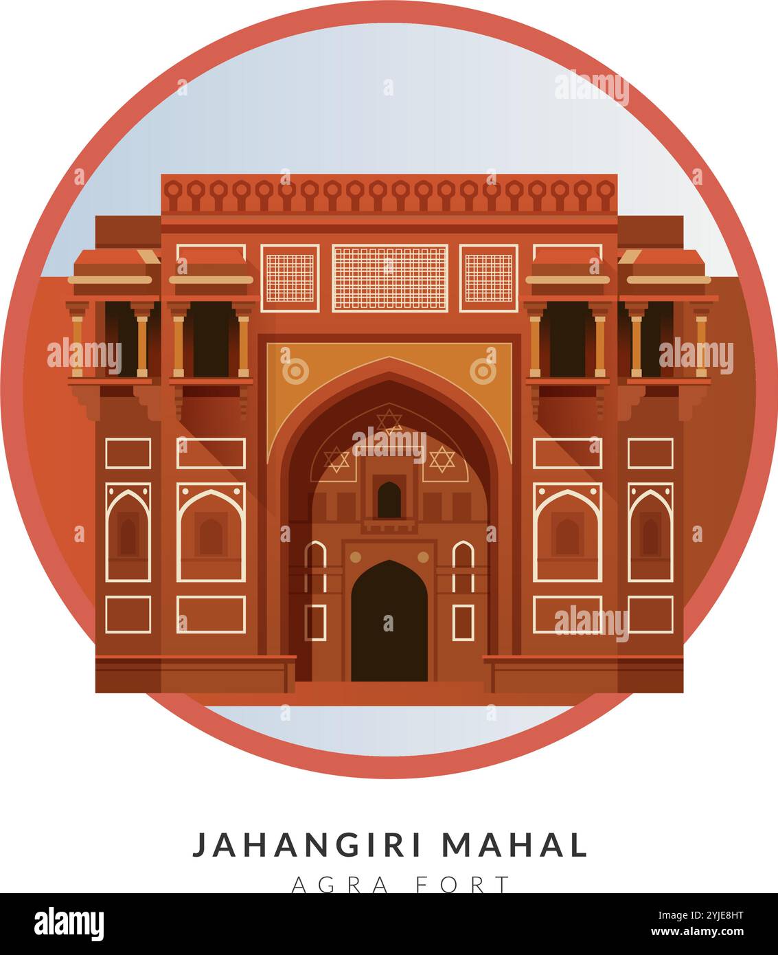Jahangiri Mahal - Agra Fort - Stock Illustration as EPS 10 File Stock ...