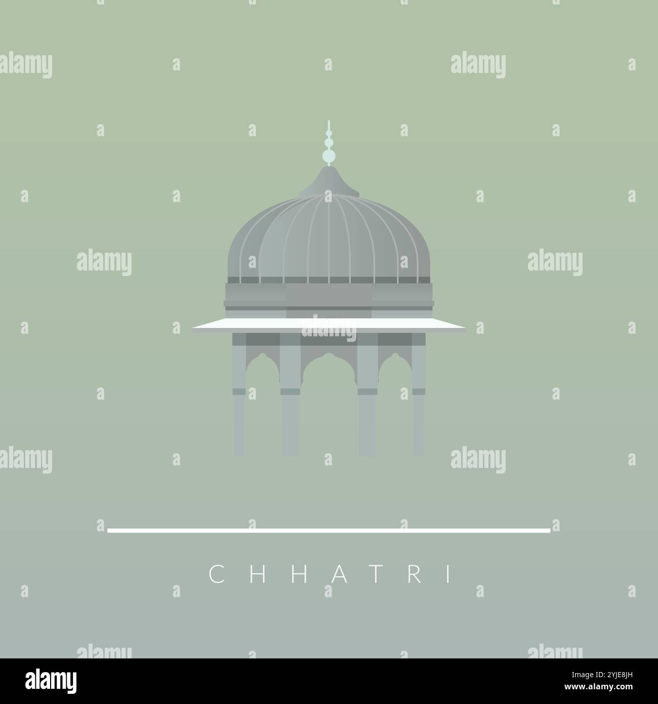 Chhatri - Semi-open, Elevated, Dome-Shaped Pavilions Elements as EPS 10 ...