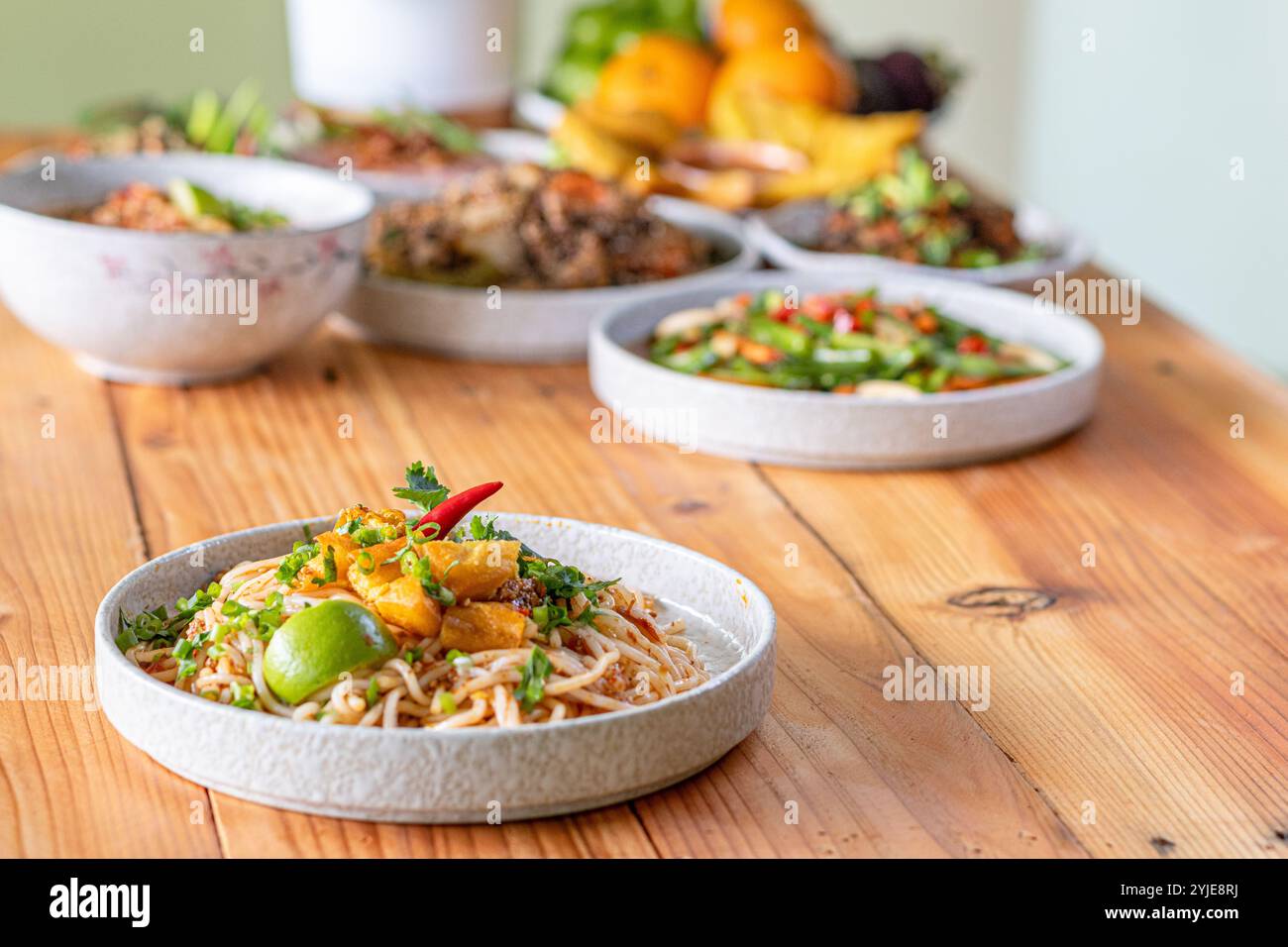 The Khao Soi Yuan Naan that is served on the plate is Khao Soi noodles ...