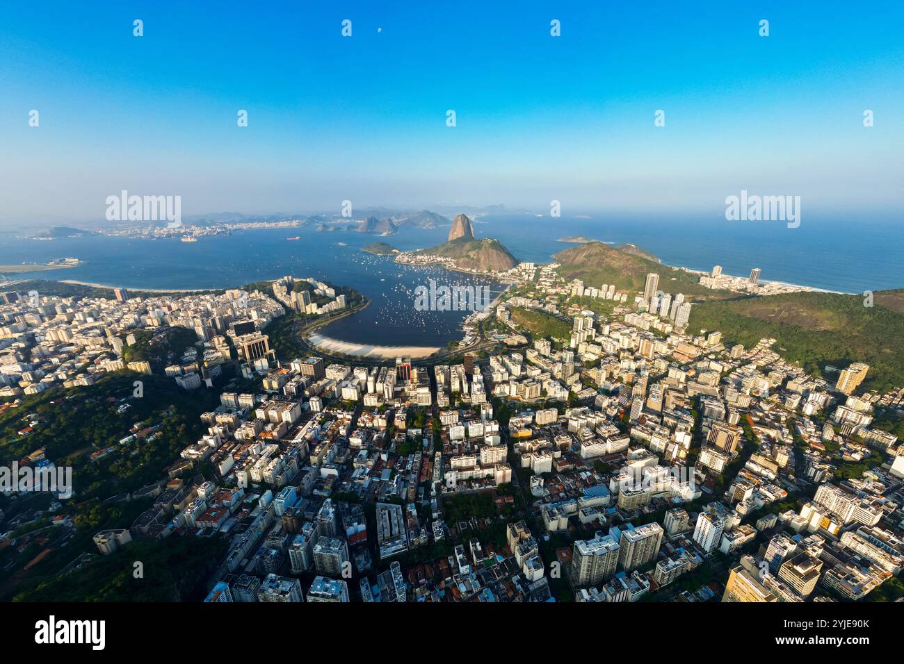 Aerial View of Botafogo Beach and Sugarloaf Mountain in Rio de Janeiro ...