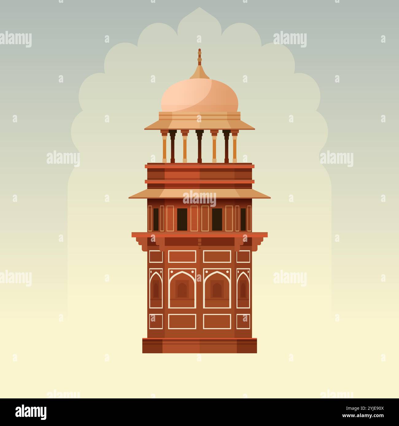 Chhatri - Semi-open, Elevated, Dome-Shaped Pavilions Elements as EPS 10 ...