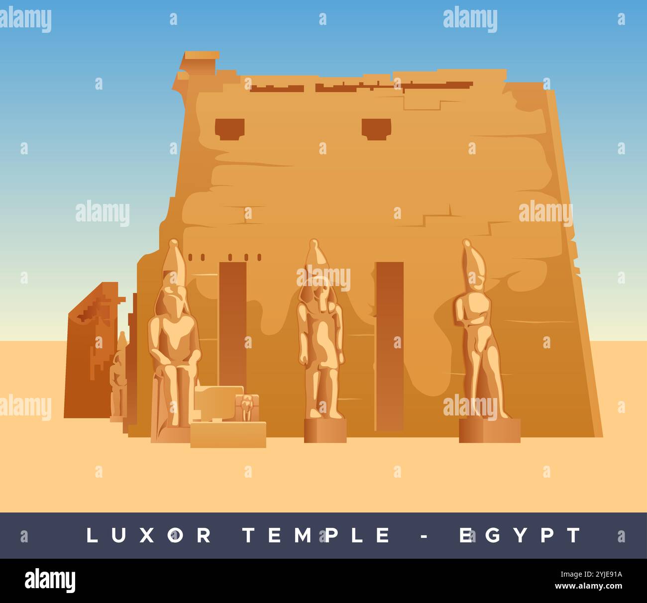 A large Ancient Egyptian temple complex - Luxor Temple - Stock ...
