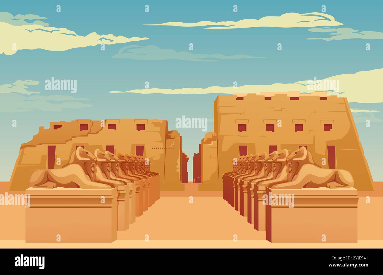 Karnak temple luxor Stock Vector Images - Alamy