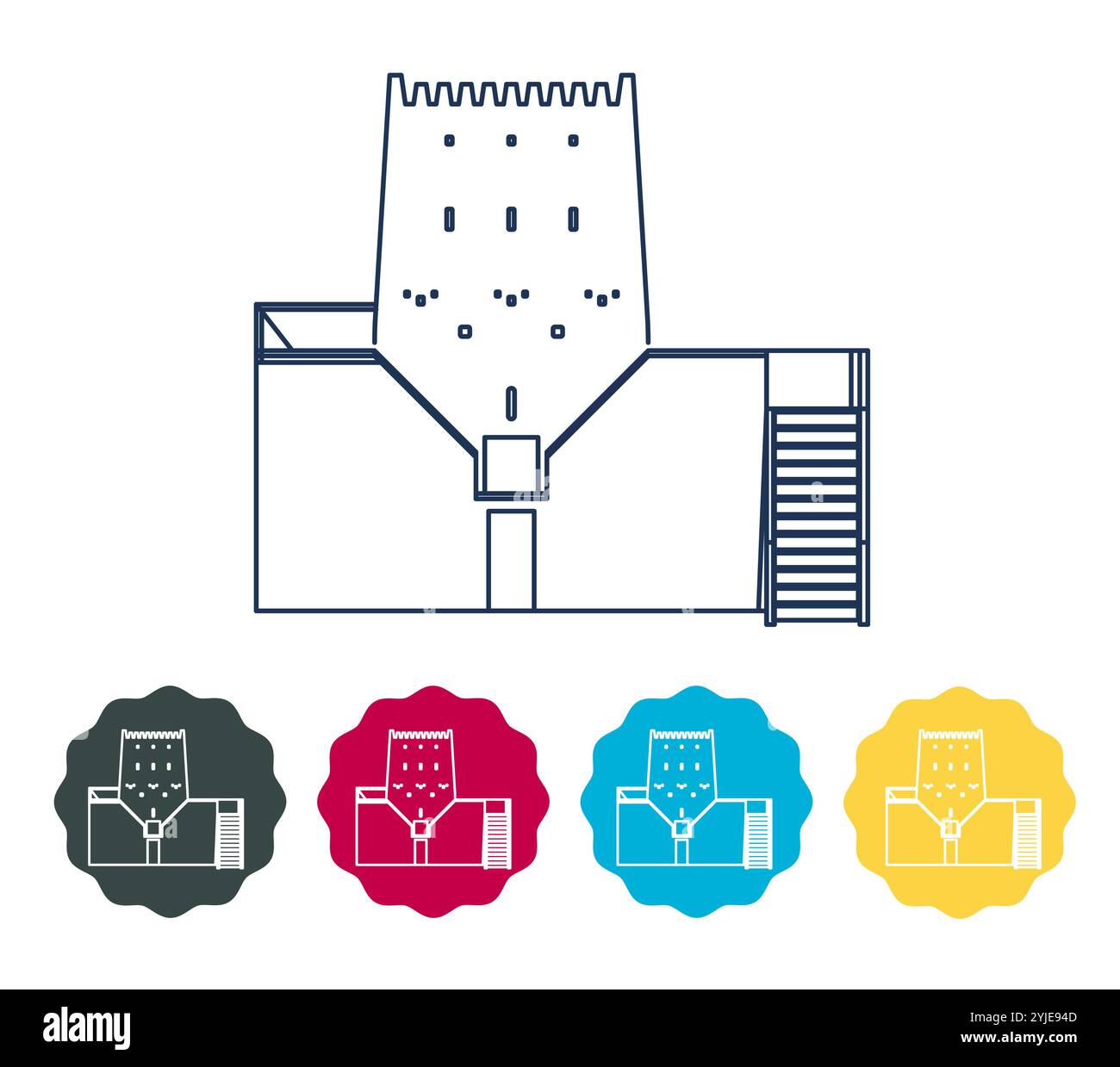 Barzan Towers - Umm Salal Mohammed Fort Towers - Stock Illustration as ...