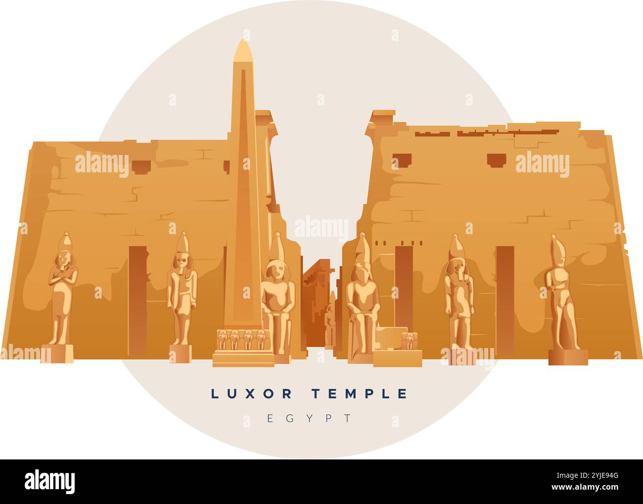 A large Ancient Egyptian temple complex - Luxor Temple - Stock ...