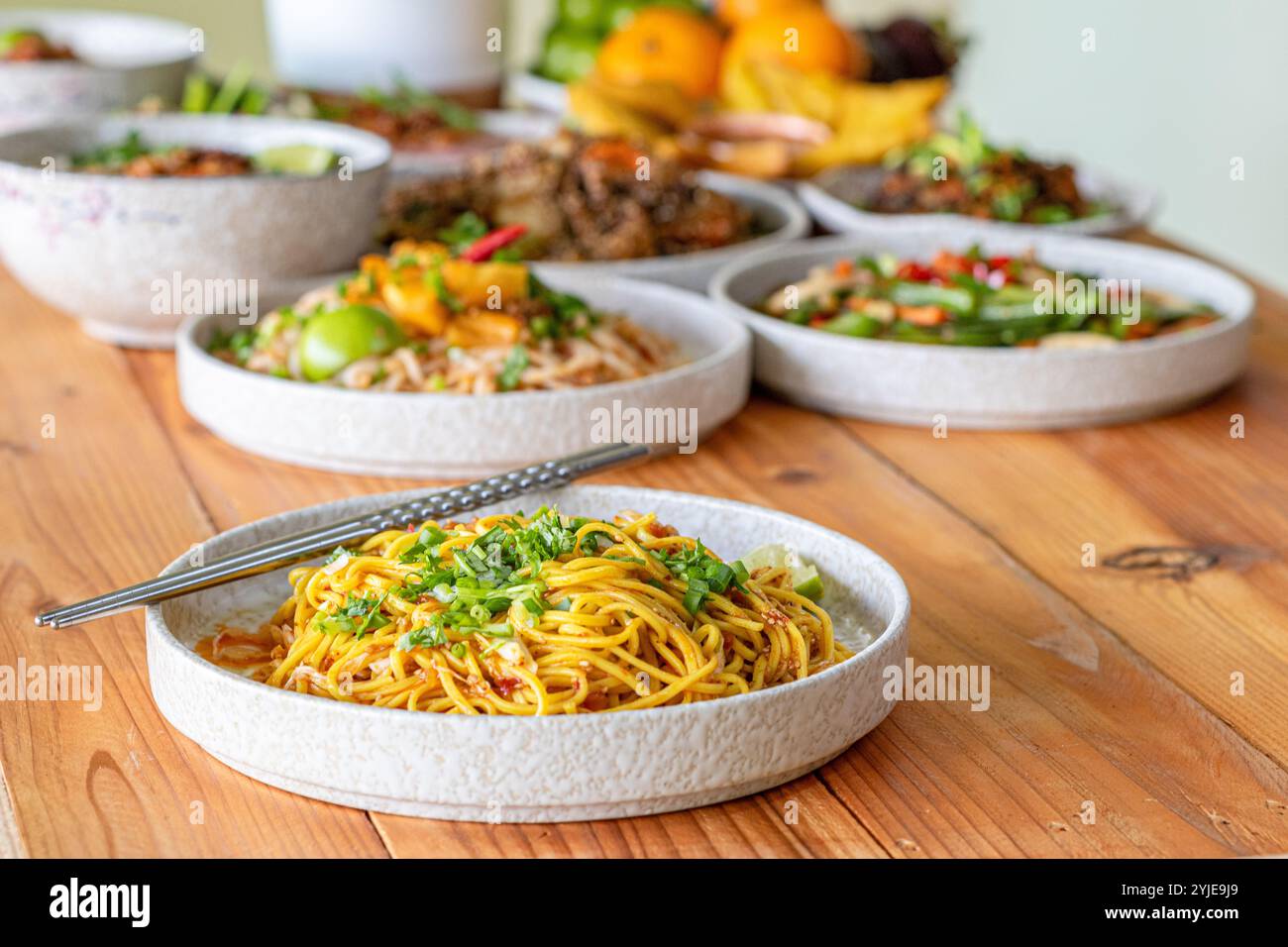 The Khao Soi Yuan Naan that is served on the plate is Khao Soi noodles ...