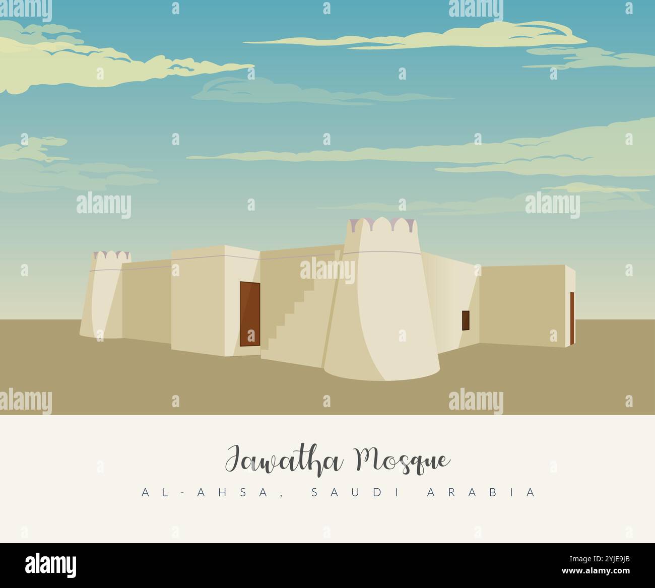 Ancient historic Jawatha Mosque inAl-Ahsa, Eastern Province, Saudi ...